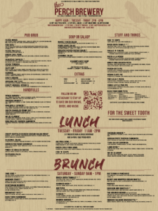 Main Menu | The Perch Brewery